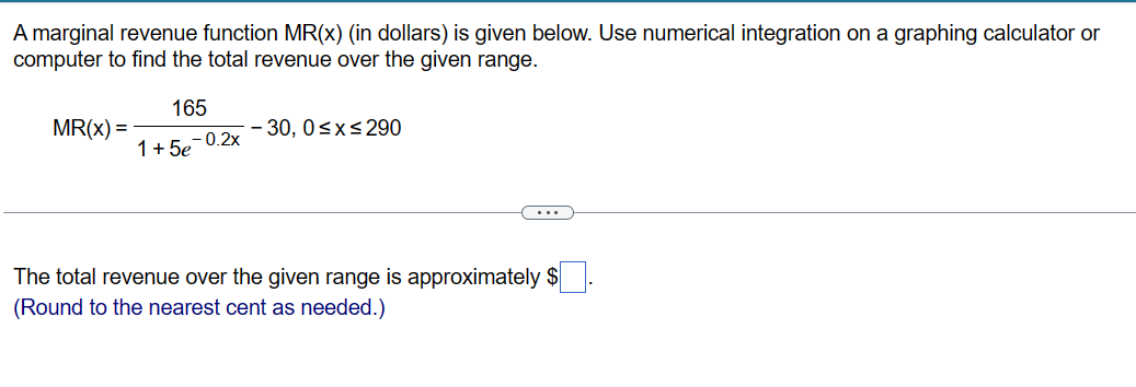 Solved A marginal revenue function MR(x) (in dollars) is | Chegg.com