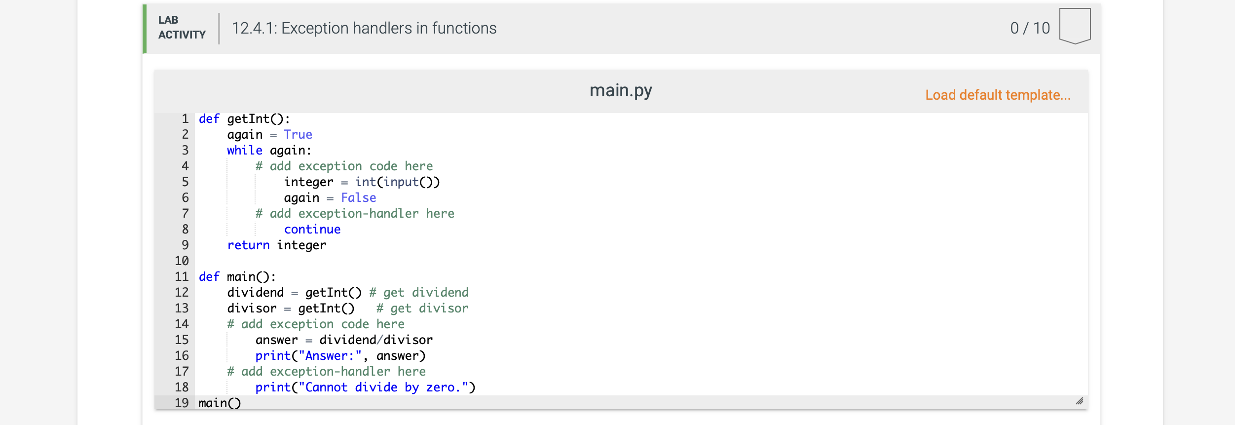 Solved 124 Exception Handlers In Functions Python 