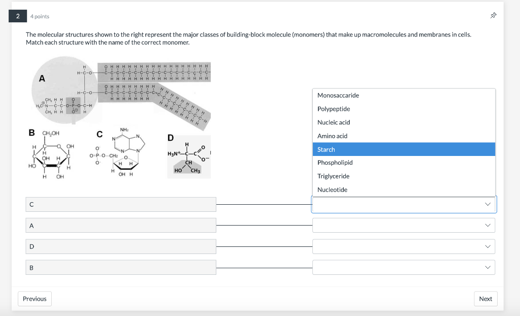Solved 2 4 points На The molecular structures shown to the | Chegg.com