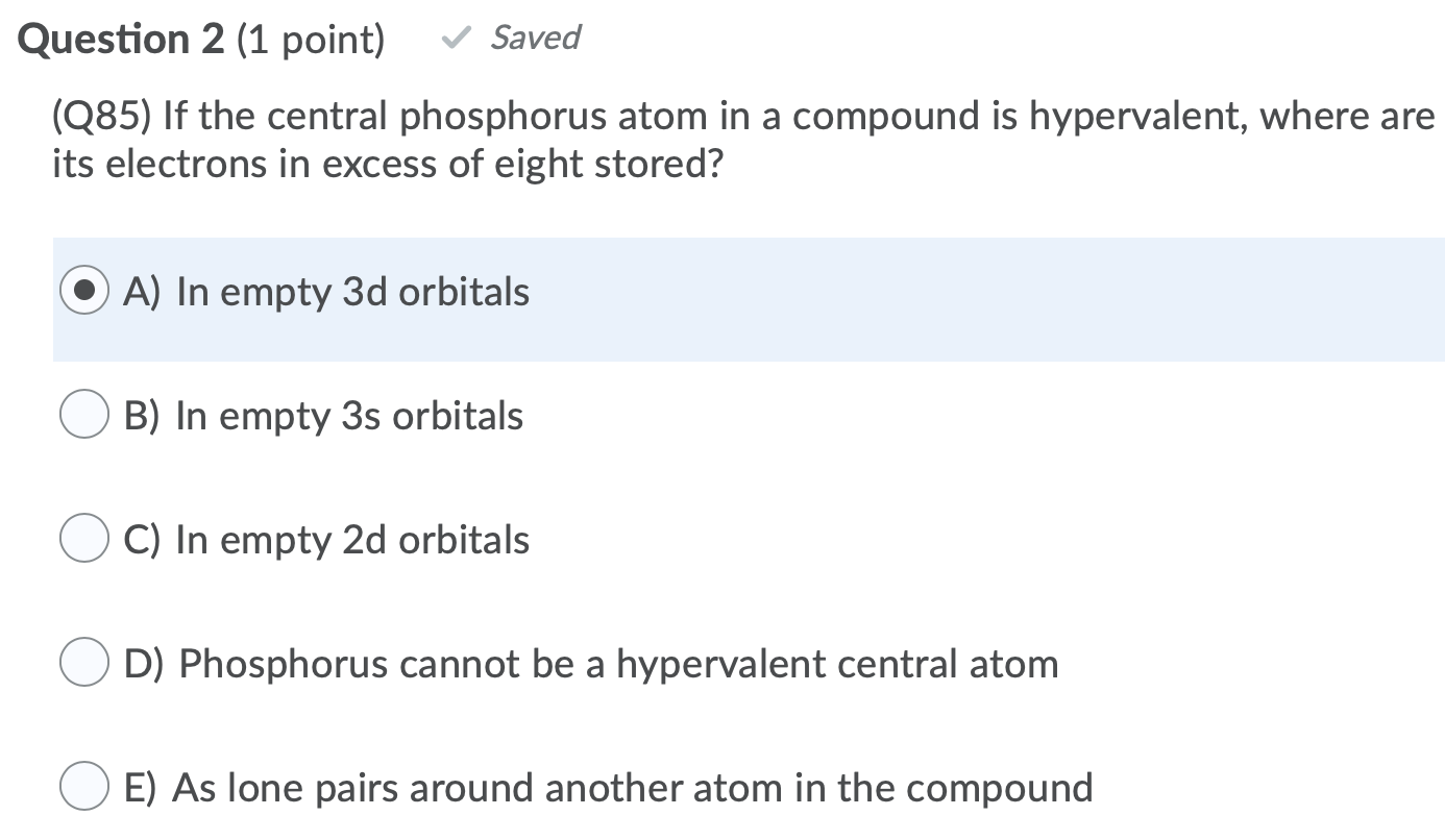 Solved Question 1 (1 point) (Q84) How many valence electrons | Chegg.com