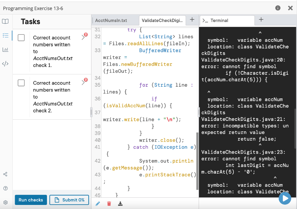 Solved Programming Exercise 13-6 Programming Exercise | Chegg.com