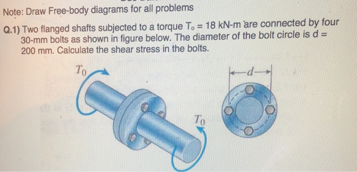 Solved Note: Draw Free-body diagrams for all problems Q.1) | Chegg.com