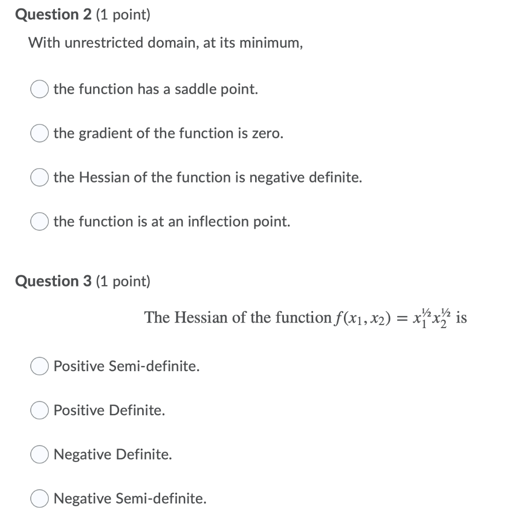 Solved With unrestricted domain, for the point that solves | Chegg.com