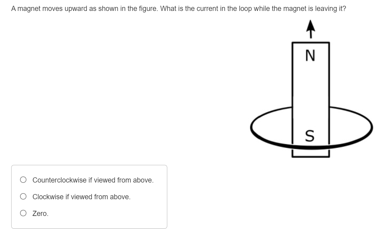 Solved A magnet moves upward as shown in the figure. What is | Chegg.com