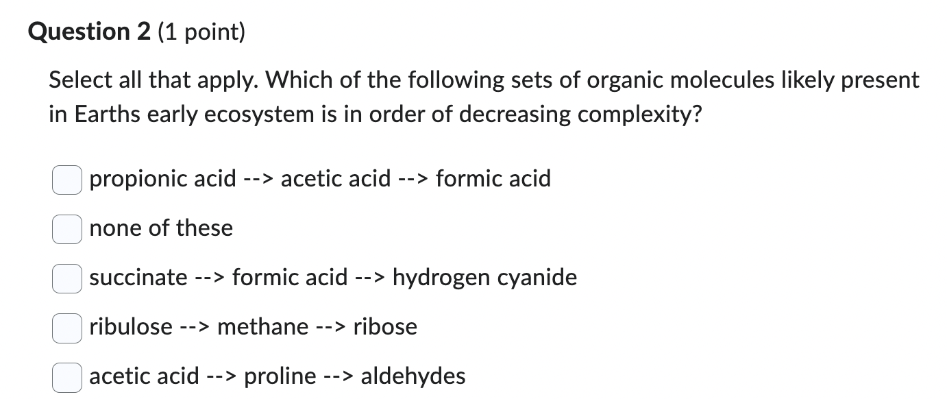 Solved Question 2 (1 ﻿point)Select all that apply. Which of | Chegg.com