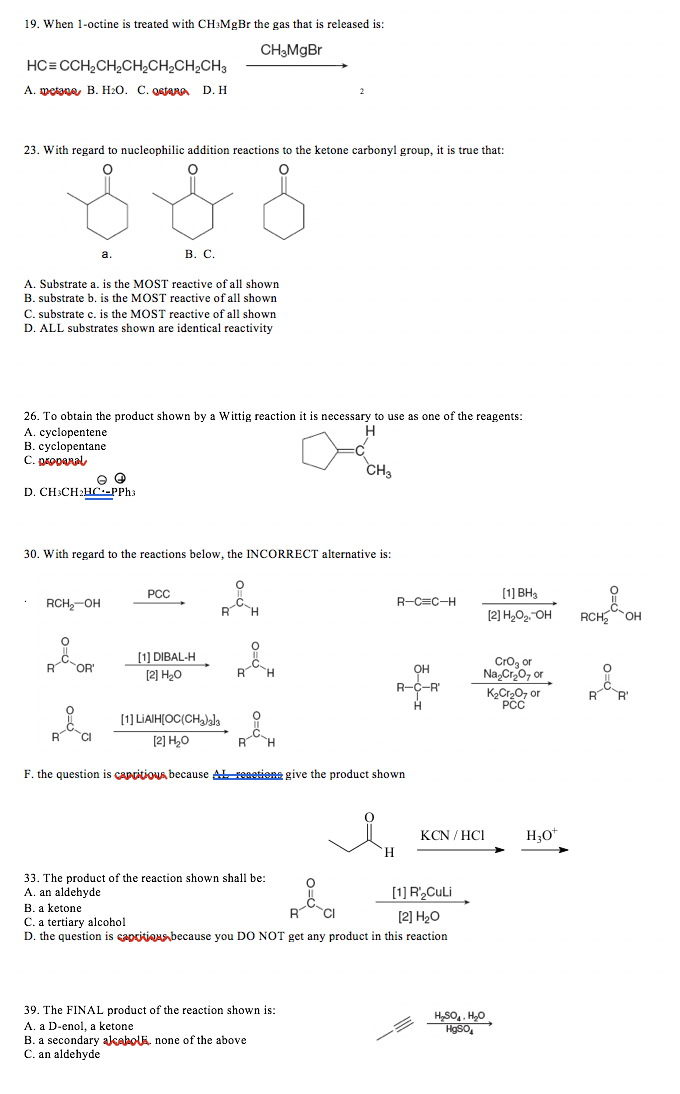 Solved 19. When 1-octine is treated with CH:MgBr the gas | Chegg.com