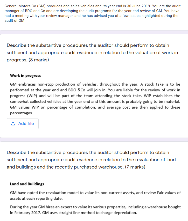 Solved General Motors Co (GM) produces and sales vehicles | Chegg.com