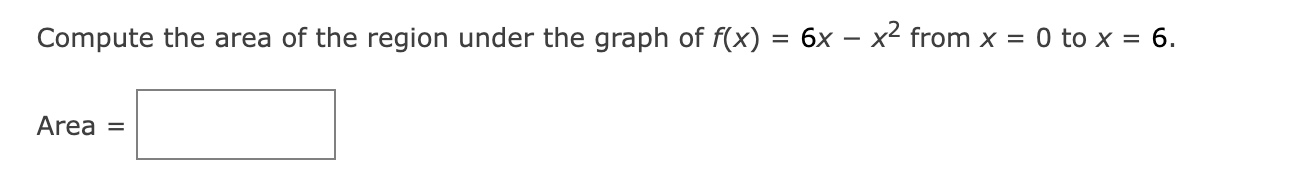 Solved Compute the area of the region under the graph of | Chegg.com