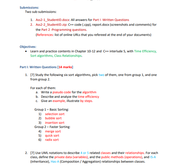 Solved Submissions: Two sub-submissions: 1. | Chegg.com