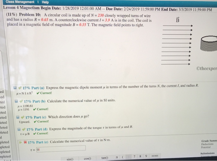 Solved Class Management I Help Lesson 4 Magnetism Begin | Chegg.com