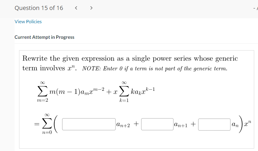 Solved Current Attempt in Progress Rewrite the given | Chegg.com