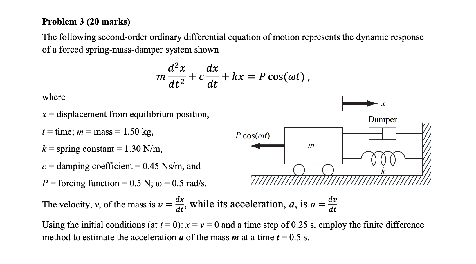 Solved Problem 3 (20 marks) The following second-order | Chegg.com