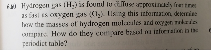 Solved Hydrogen gas (H_2) is found to diffuse approximately | Chegg.com