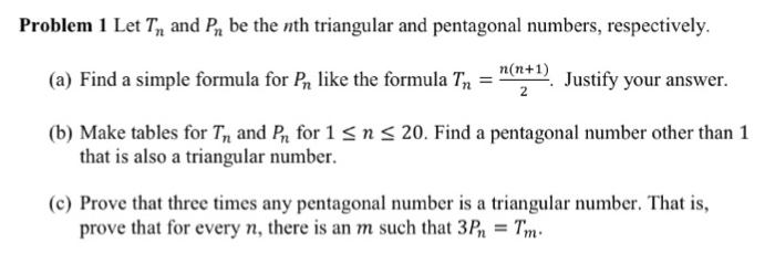 Solved I found the equation of pentagonal numbers to be P(n) | Chegg.com
