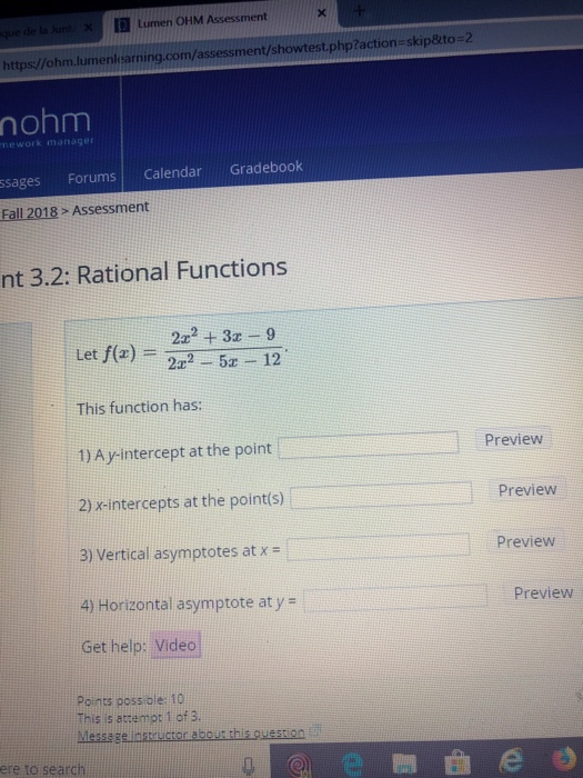 Solved Lumen OHM Assessment | Chegg.com