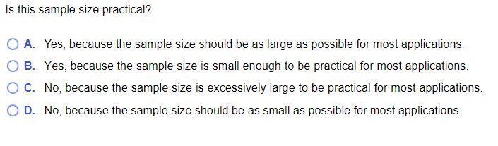 Solved The minimum sample size needed is Is this sample | Chegg.com