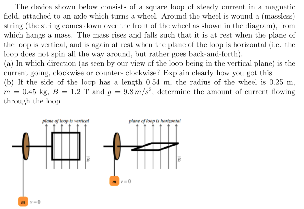 Solved * Current direction when loop moves from vertical | Chegg.com