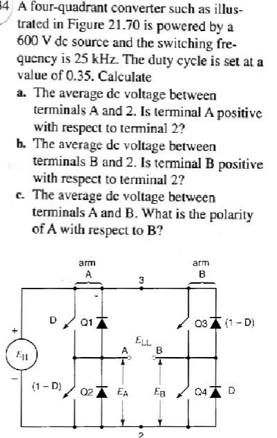 Solved A four-quadrant converter such as illustrated in | Chegg.com