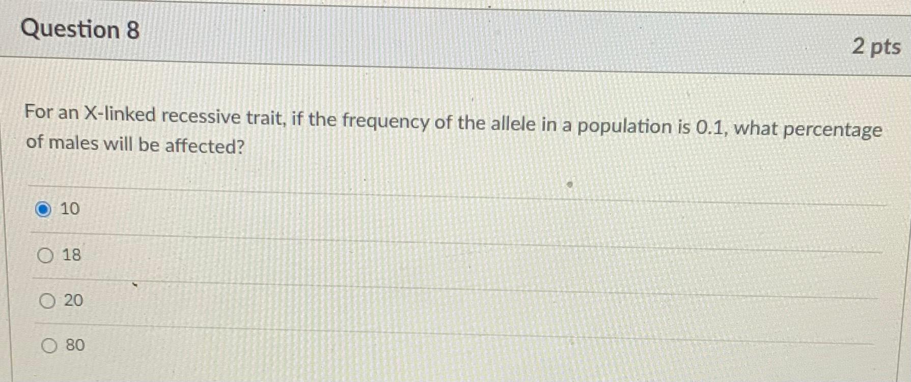 Solved For an X-linked recessive trait, if the frequency of | Chegg.com