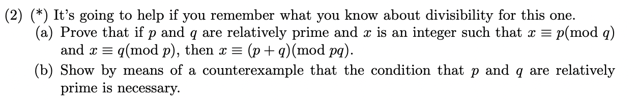 Solved 2) (∗) It's going to help if you remember what you | Chegg.com
