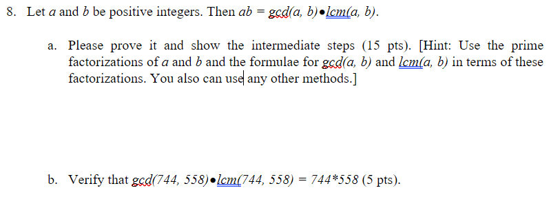 Solved Let a and b be positive integers. Then | Chegg.com