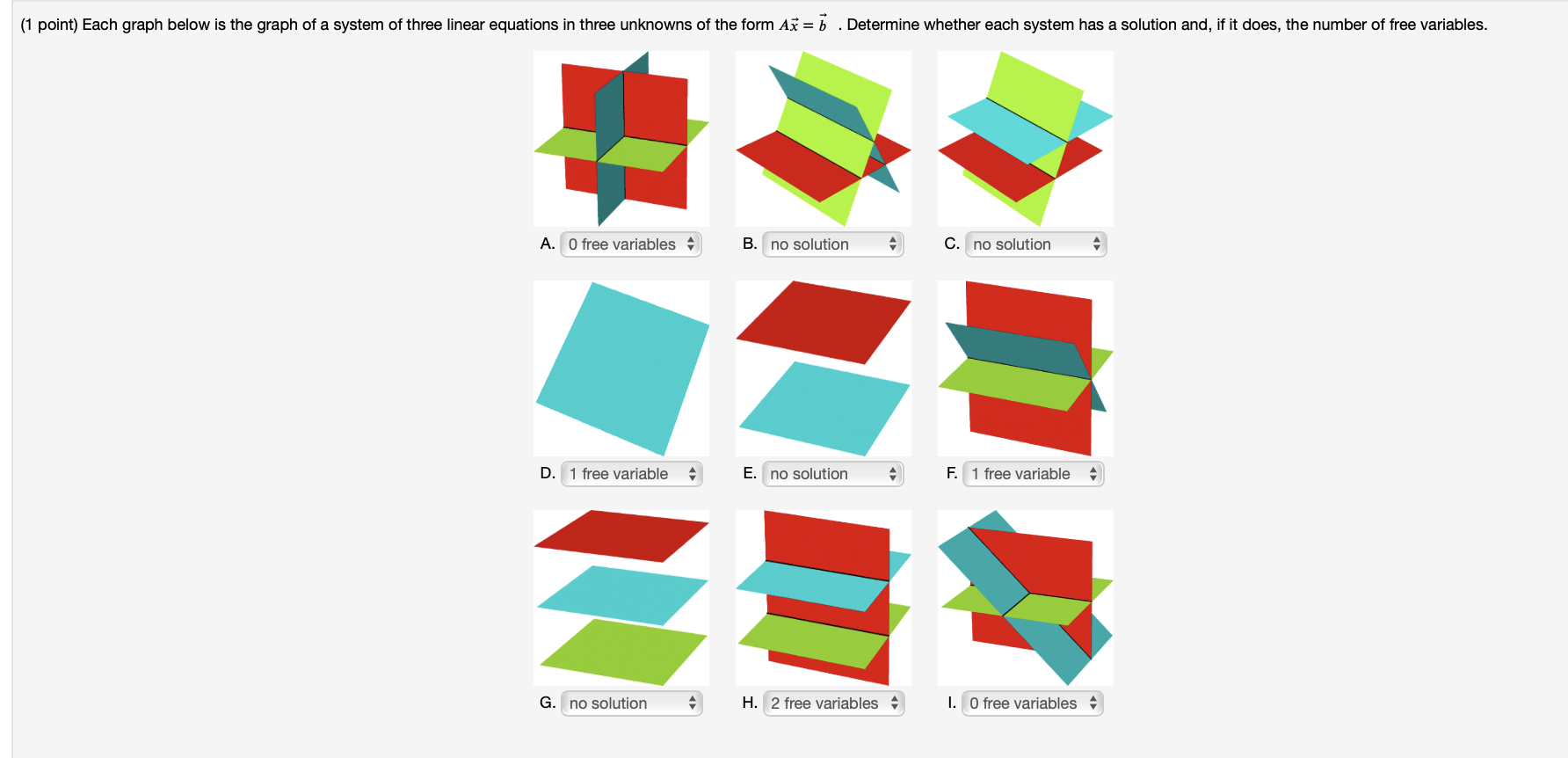 Solved Determining number of free variables based off a | Chegg.com