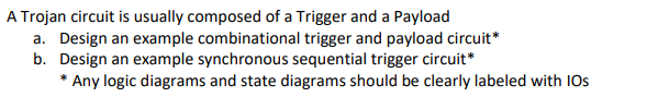 Solved A Trojan circuit is usually composed of a Trigger and | Chegg.com