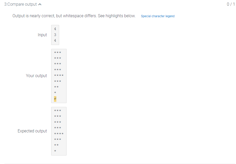 Solved code is saying i have a white space error but I don't | Chegg.com