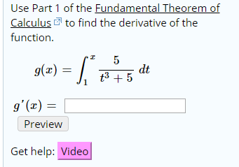 Solved Use Part 1 of the Fundamental Theorem of Calculus to | Chegg.com