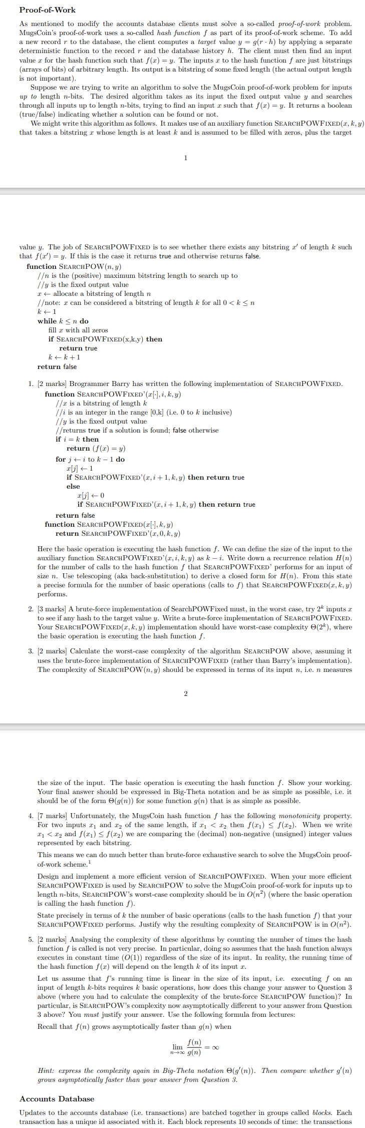 Solved Proof-of-Work As mentioned to modify the accounts | Chegg.com