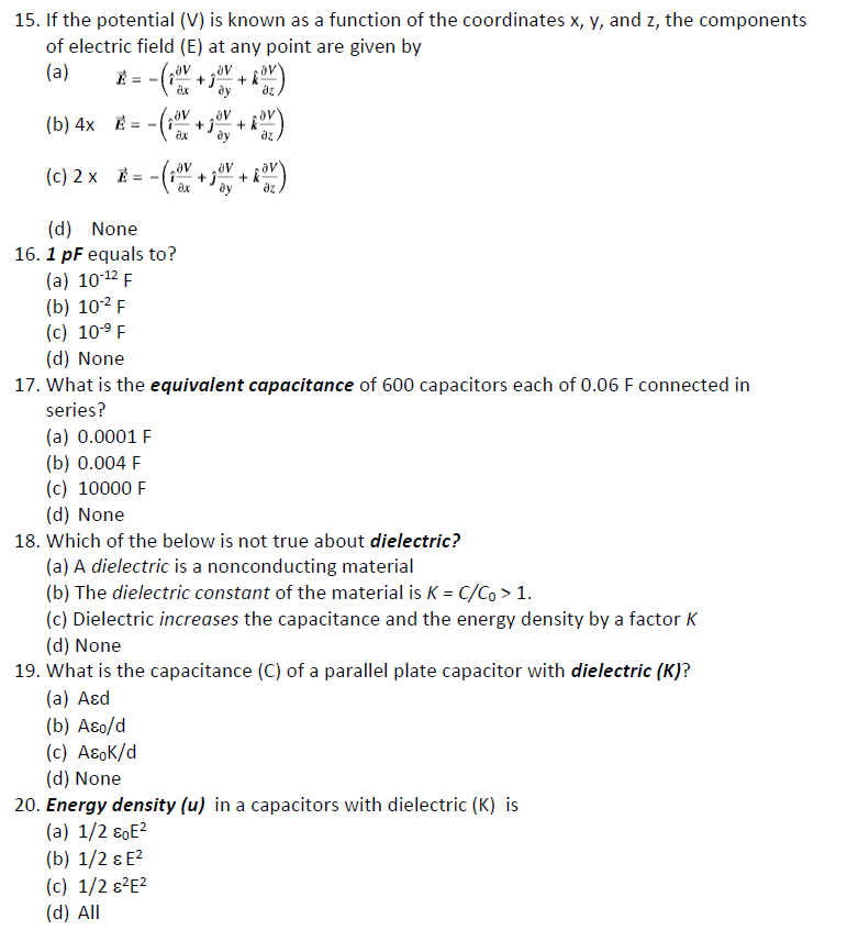 Solved 1. Coulomb's law has the formula? (a) | Chegg.com