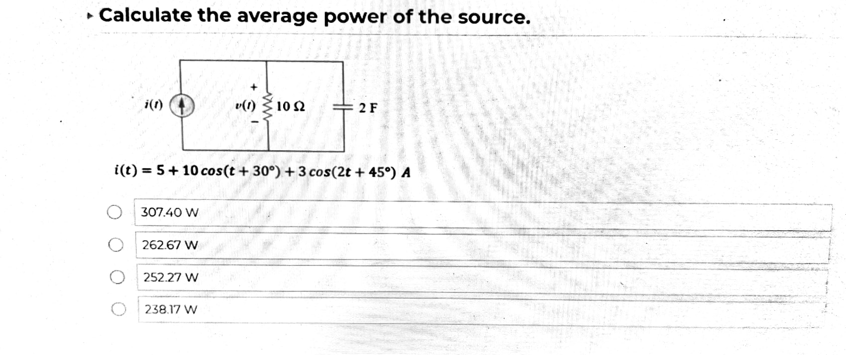 Solved - Calculate the average power of the source. | Chegg.com