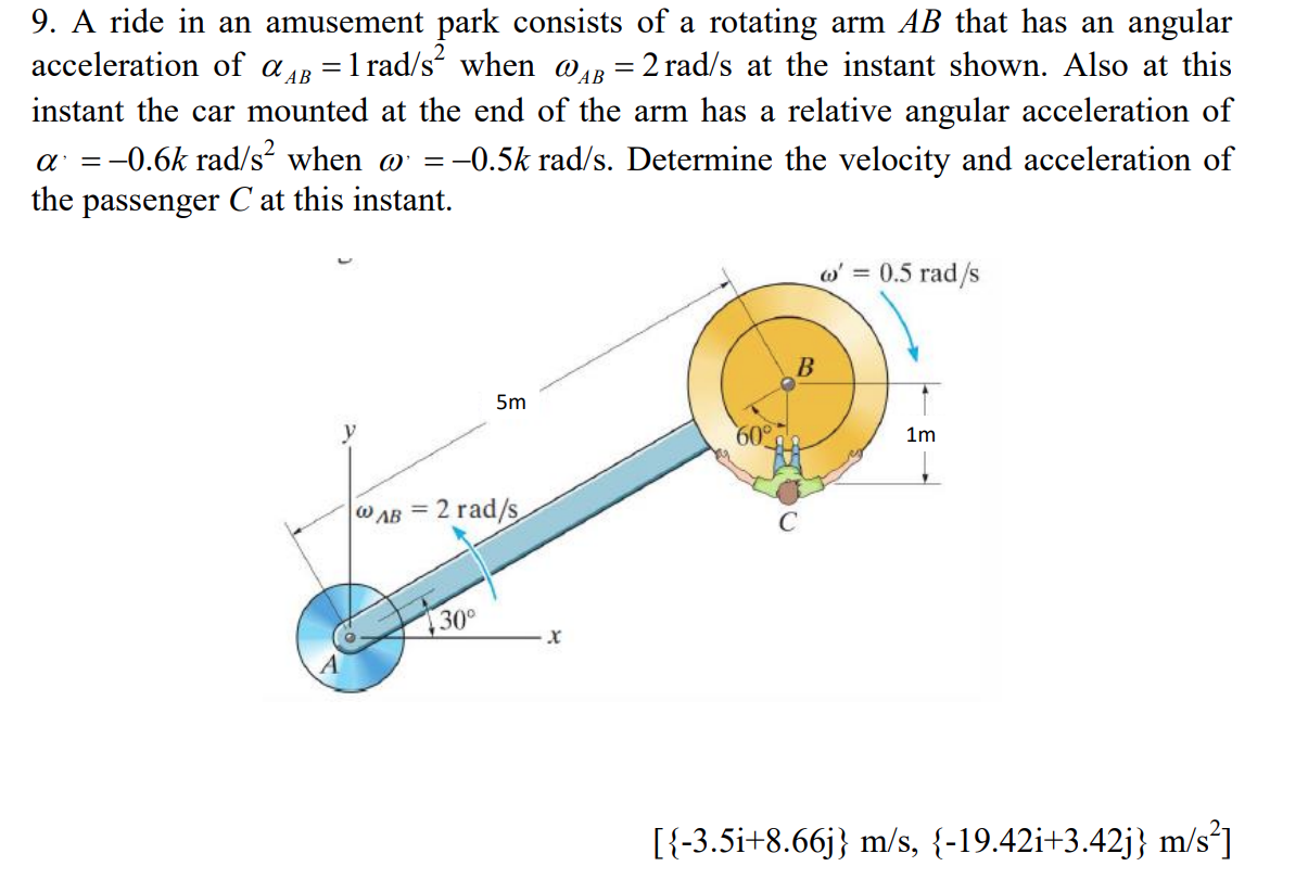 Solved = 9. A ride in an amusement park consists of a | Chegg.com