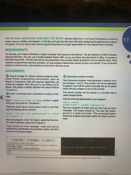 Solved THE ORIGINAL ADVENTURE GAME WAS TEXT BASED. Gamers | Chegg.com