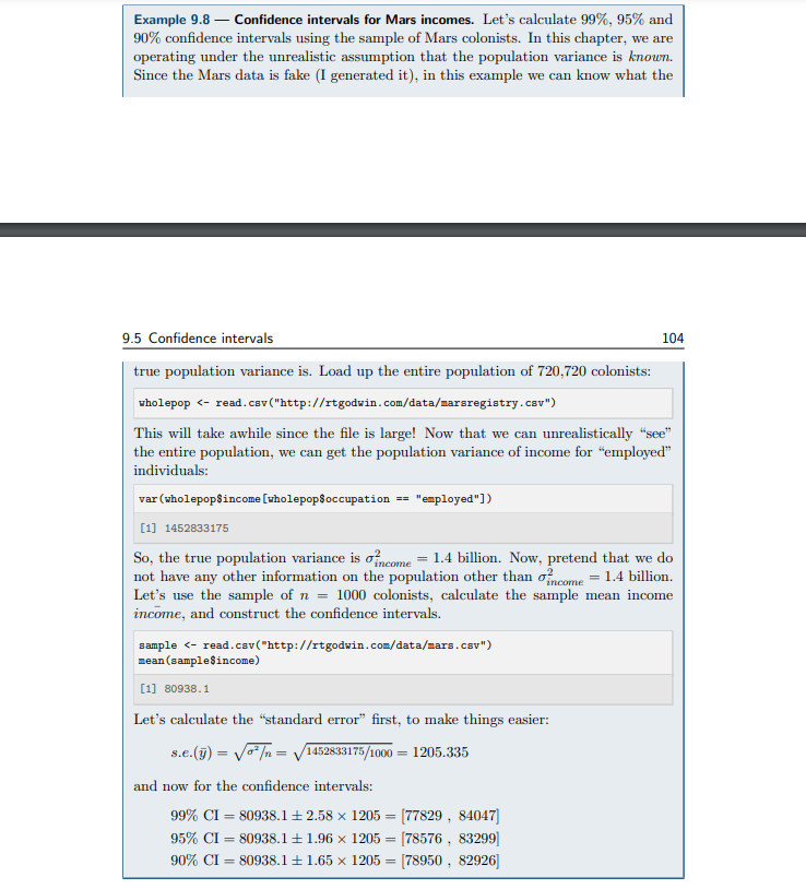 Replicate Example 9.8 but replace income with height | Chegg.com