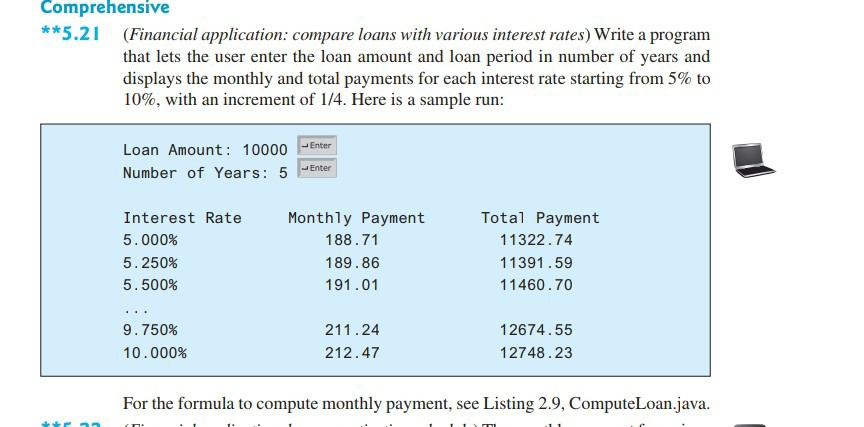 Solved Homework Chapter 5 Attached Files: Computeloan,java | Chegg.com