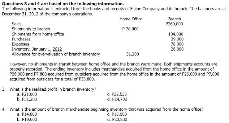 Solved Questions 3 and 4 are based on the following | Chegg.com