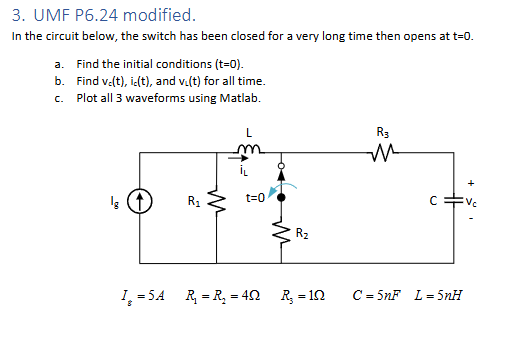 Solved UMF P6.24 ﻿modified.In ﻿the circuit below, the switch | Chegg.com