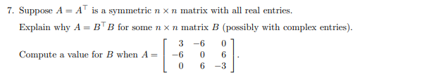Solved Suppose A=A⊤ is a symmetric n×n matrix with all real | Chegg.com