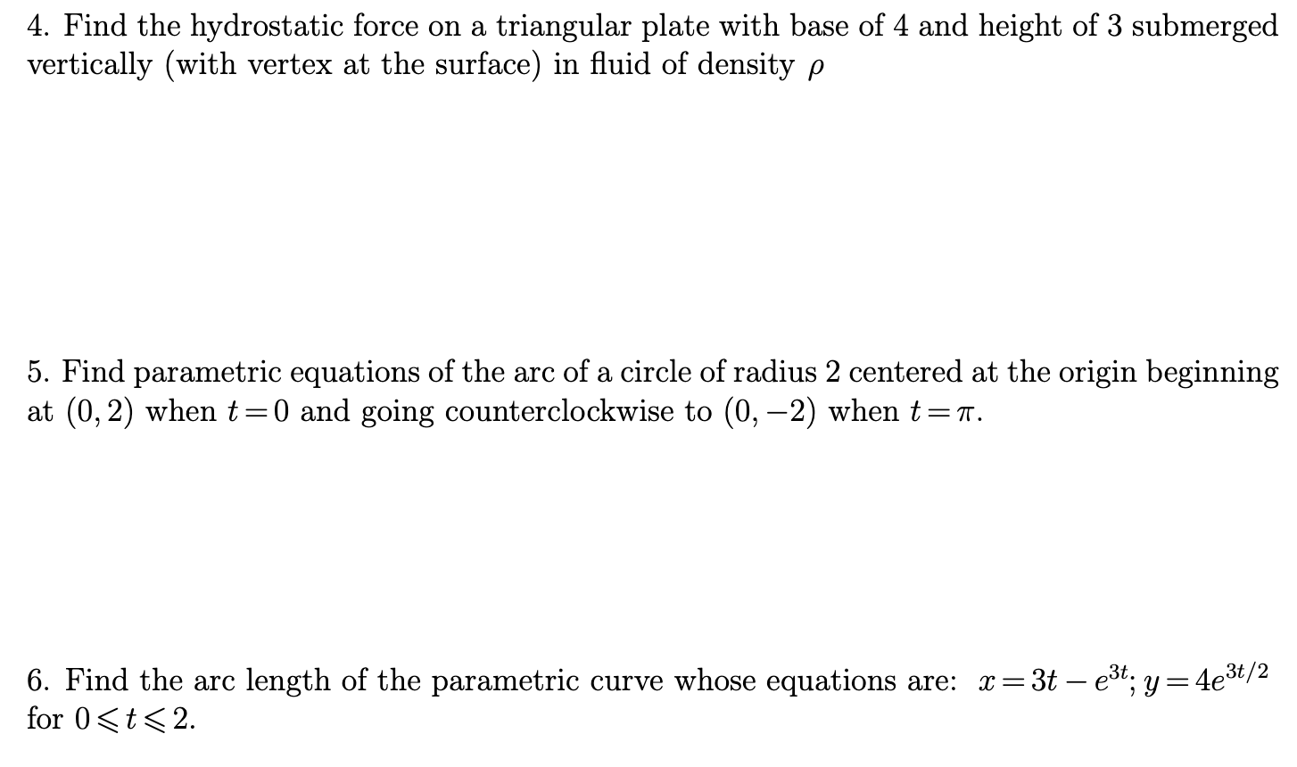 Solved 4. Find the hydrostatic force on a triangular plate | Chegg.com