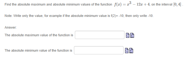 Solved Find the absolute maximum and absolute minimum values | Chegg.com