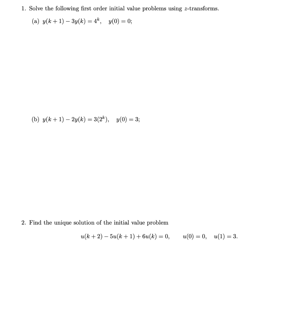 Solved 1. Solve the following first order initial value | Chegg.com