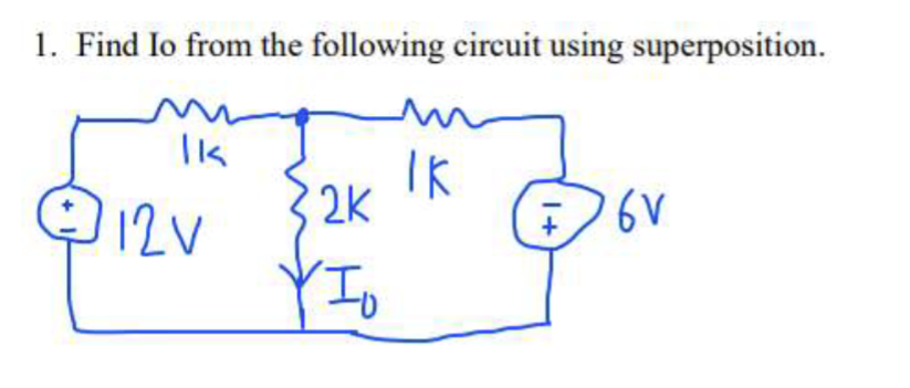 Solved 1. Find Io from the following circuit using | Chegg.com
