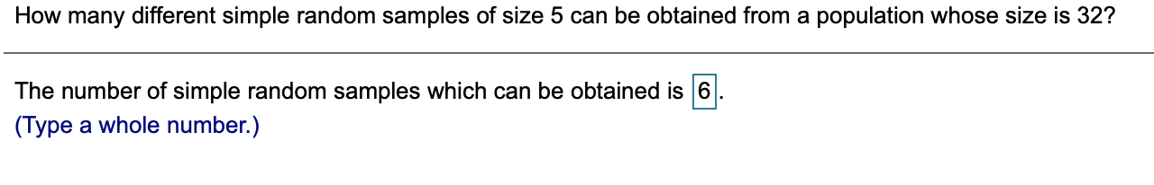 Solved How many different simple random samples of size 5 | Chegg.com