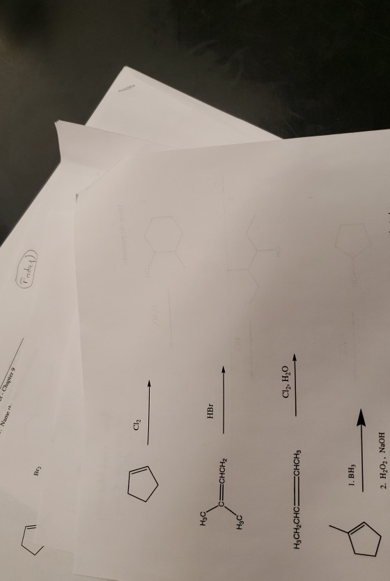 Solved Om unt Draw the products: он H2SO4 1,504 2. HCI OH 3. | Chegg.com