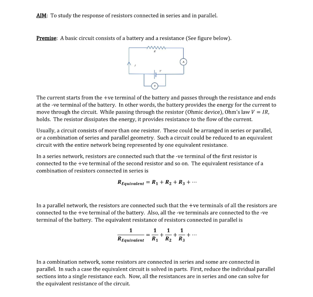 Solved Resistors in series and parallel Lab. / I need help | Chegg.com