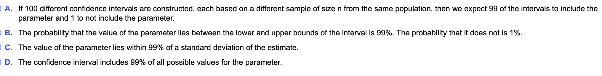 Solved Explain what "99% confidence" means in a 99% | Chegg.com
