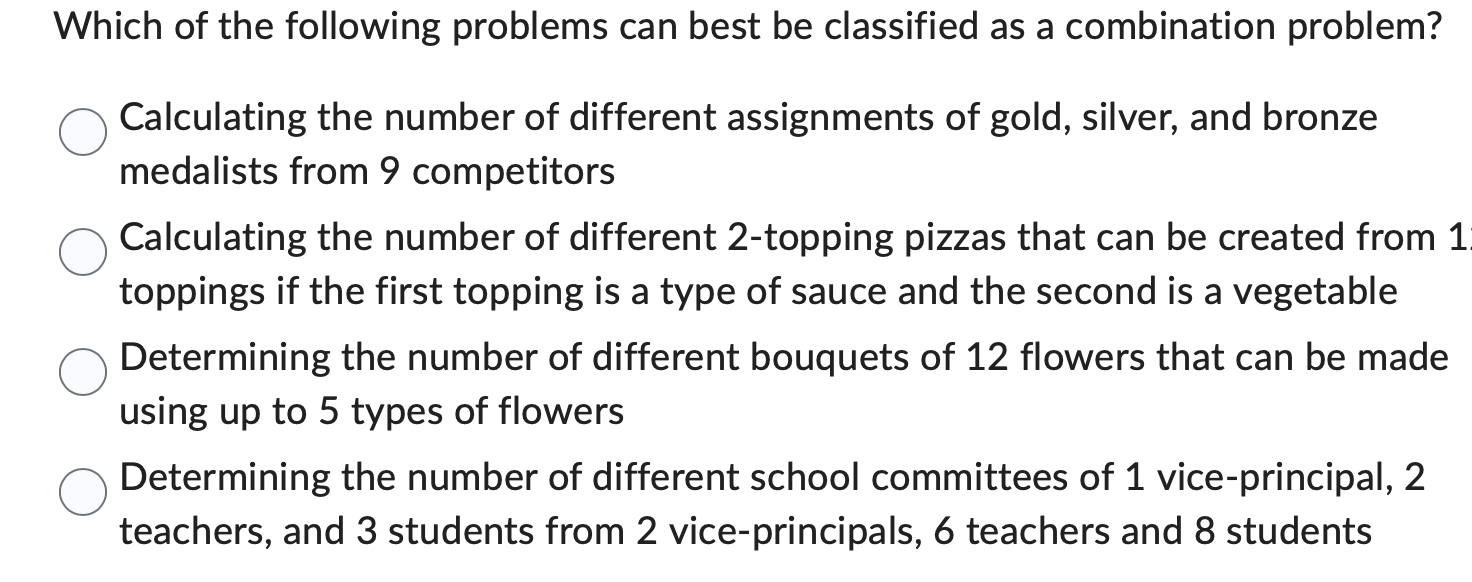Solved Which of the following problems can best be | Chegg.com