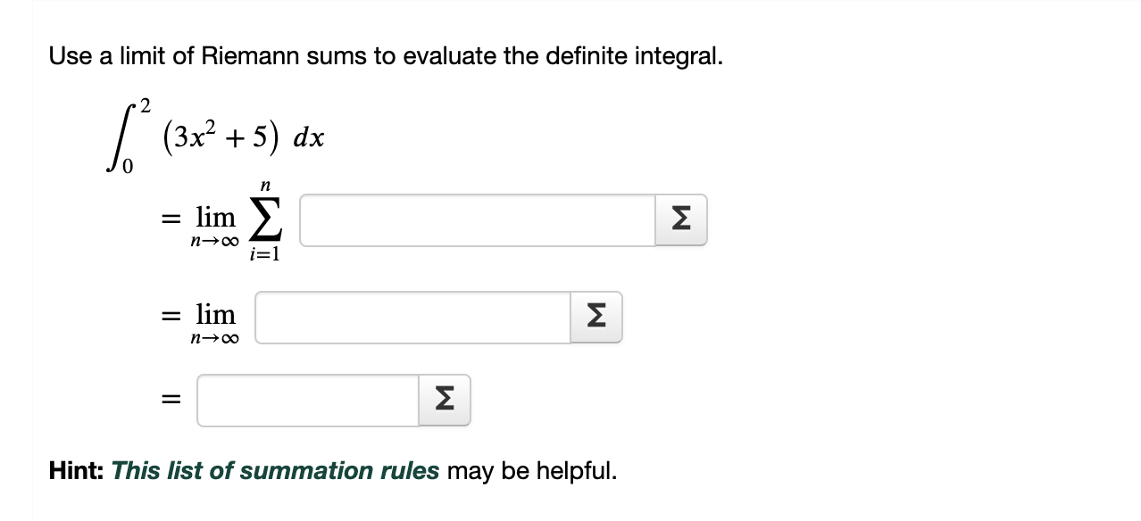 Solved Use a limit of Riemann sums to evaluate the definite | Chegg.com