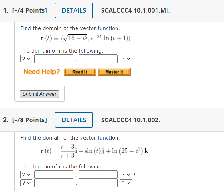 Solved 1. [-14 Points] DETAILS SCALCCC4 10.1.001.MI. Find | Chegg.com